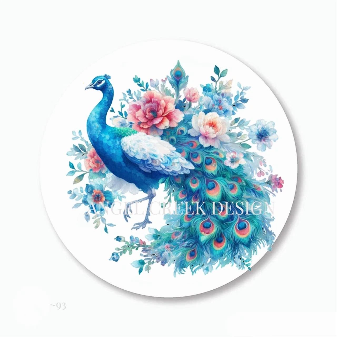DOPASTICKER Stunning Floral Peacock Scrapbook Stickers Peacock Phone ...