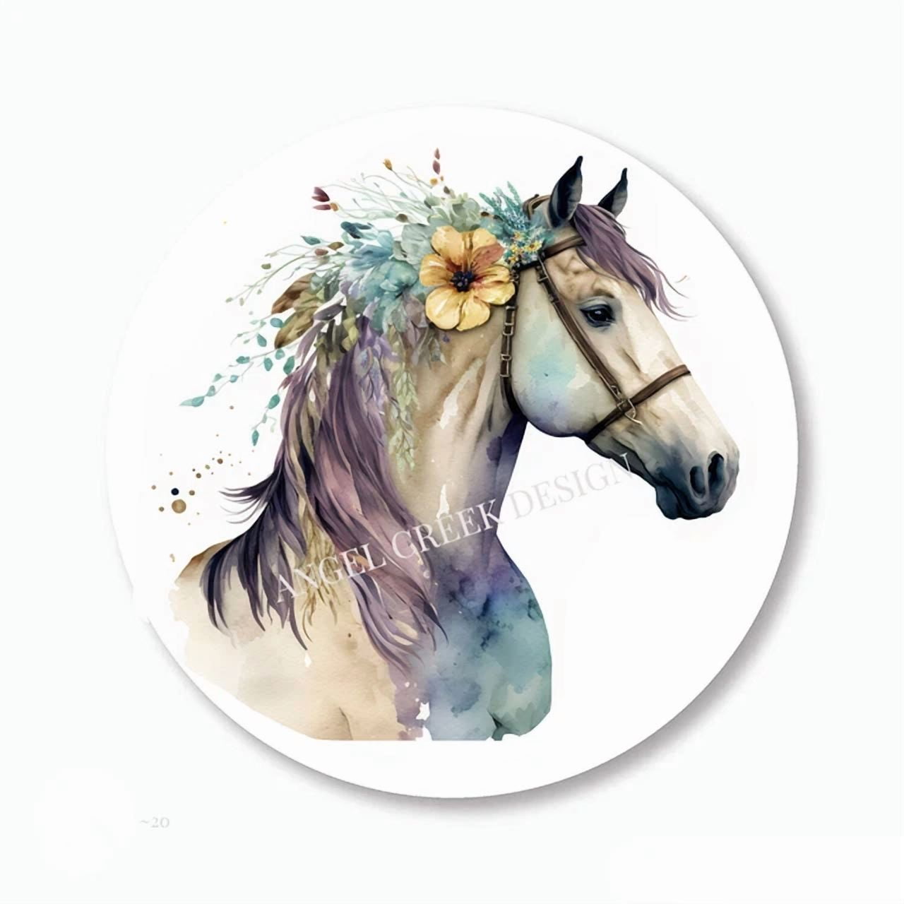 DOPASTICKER Stunning Floral Stallion Boho Horse Stickers Phone Decal ...