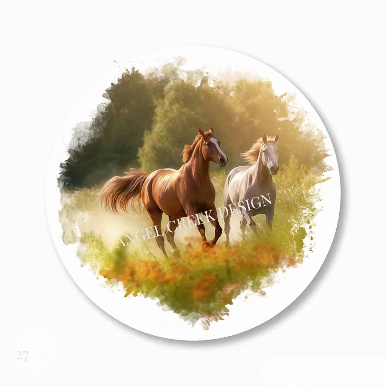 DOPASTICKER Stunning Galloping Horse Stickers Sunset Horses Ponies ...