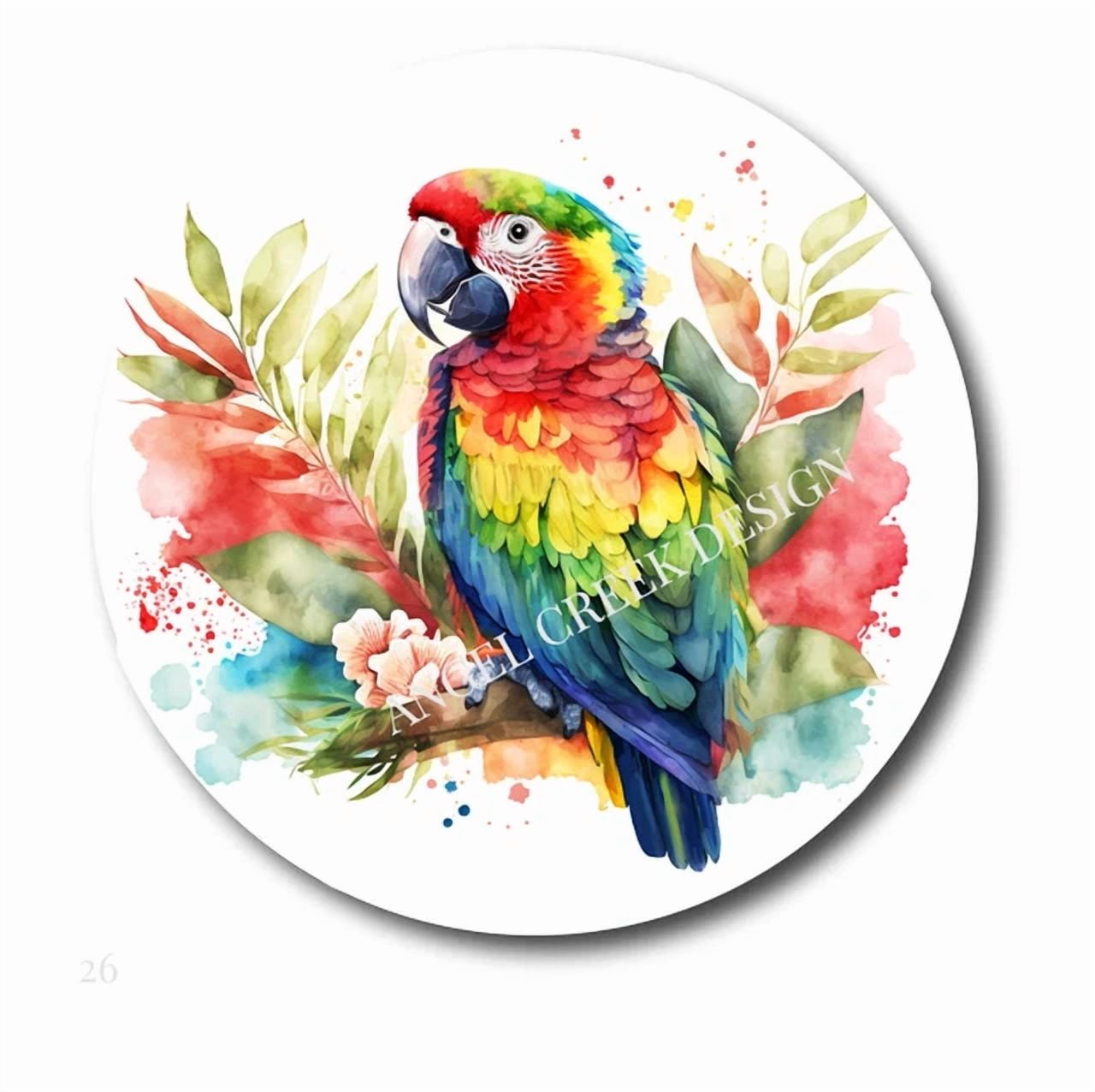 DOPASTICKER Stunning Parrot Macaw Scrapbook Stickers Tropical Macaw ...