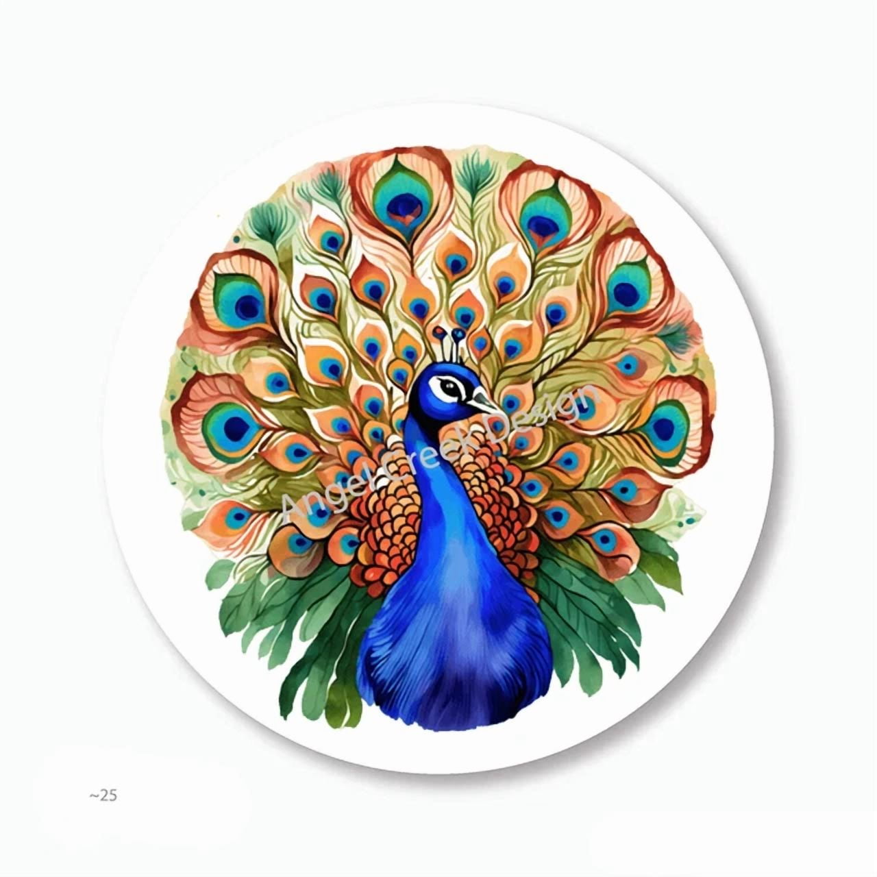 DOPASTICKER Stunning Peacock Scrapbook Stickers Peacock Phone Decal ...
