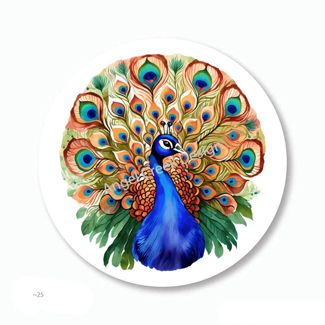 DOPASTICKER Stunning Peacock Scrapbook Stickers Peacock Phone Decal ...