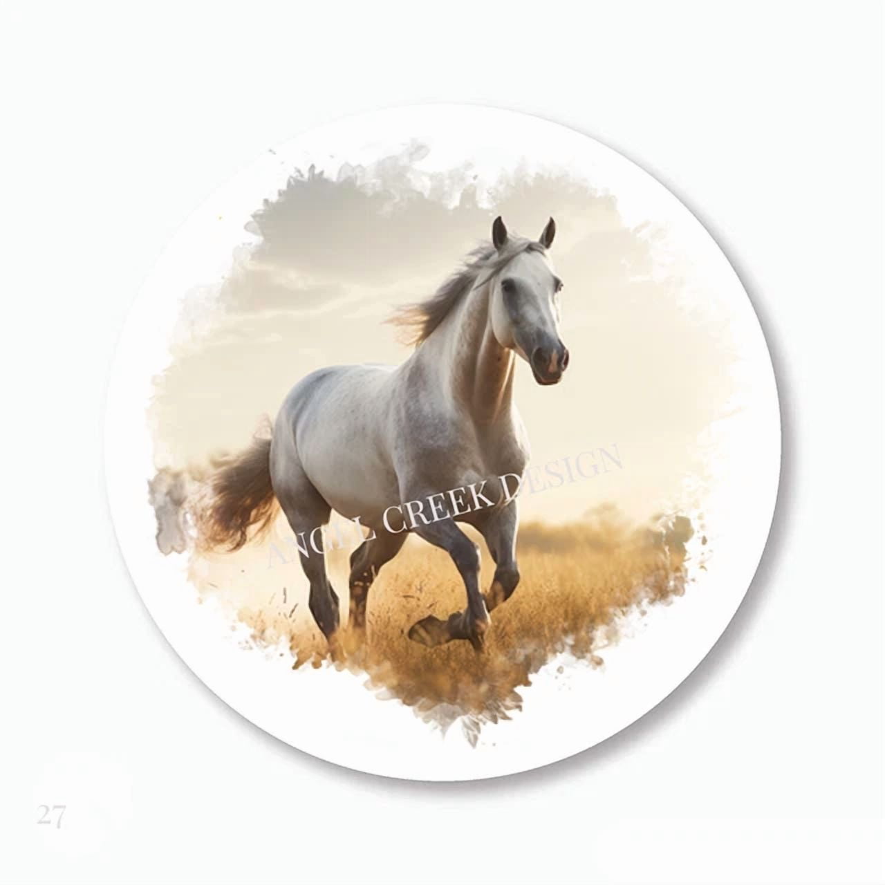 DOPASTICKER Stunning Wild White Stallion Pony Stickers Horse Stickers ...