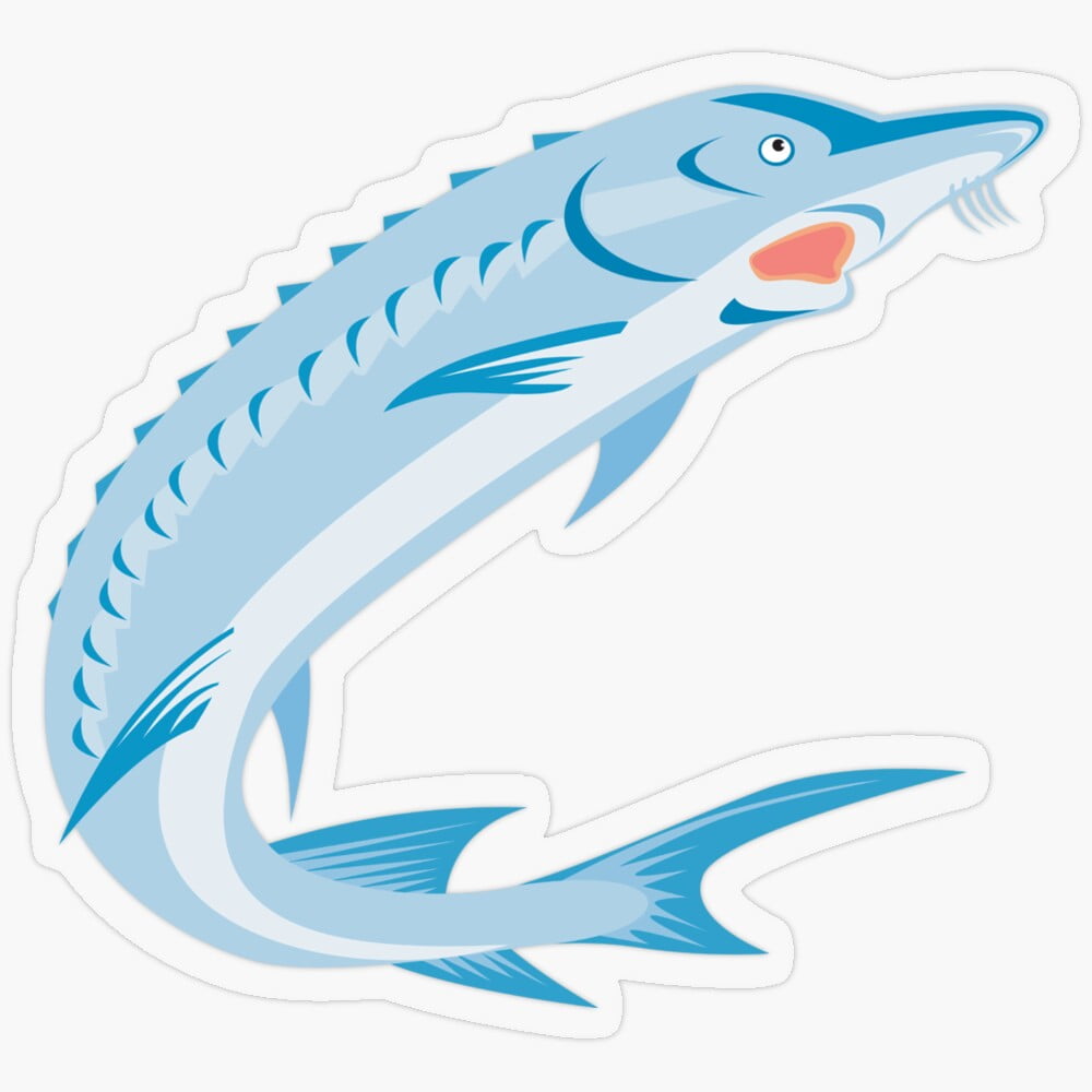 DOPASTICKER Sturgeon Fish Retro Transparent Sticker Phone Decal Water ...