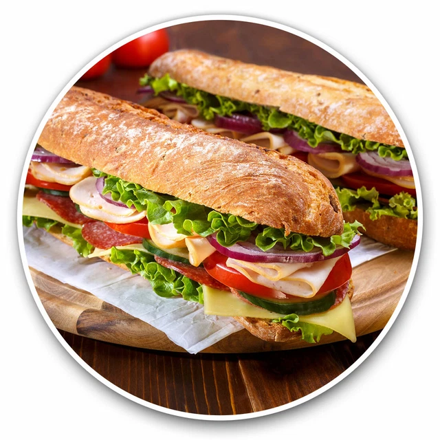 DOPASTICKER Sub Sandwich Restaurant Cafe Cool Gift Decorative Laptop ...