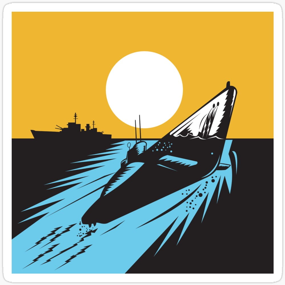 DOPASTICKER Submarine Boat Retro Sticker Phone Decal Water Bottle ...