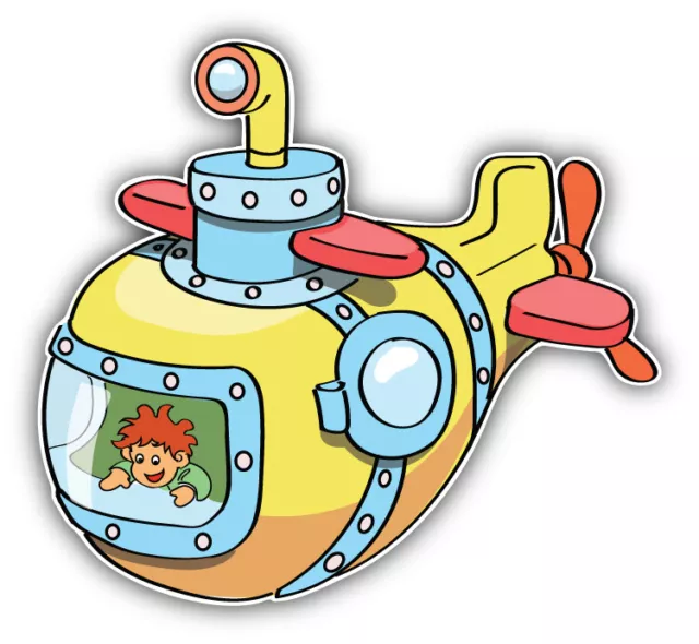 DOPASTICKER Submarine Cartoon Car Sticker Phone Decal Water Bottle ...