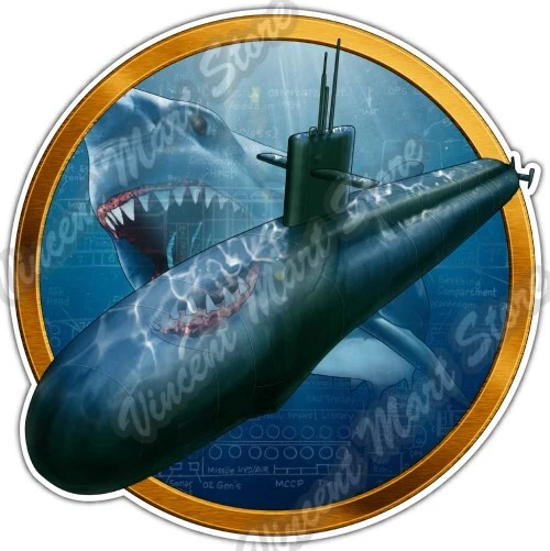DOPASTICKER Submarine Shark Navy Us Army Military Force Car Sticker ...