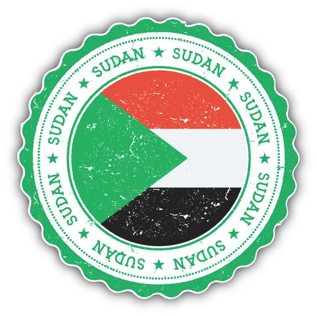 DOPASTICKER Sudan Flag Grunge Rubber Sticker Decal Phone Decal Water ...