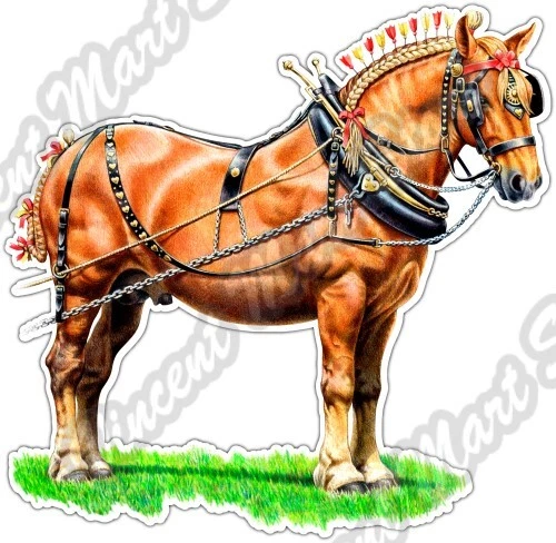 DOPASTICKER Suffolk Punch Horse Wildlife Animal Horses Car Sticker ...
