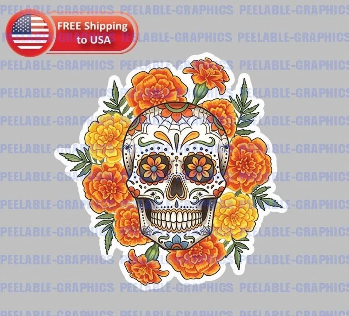DOPASTICKER Sugar Skull Dia De Los Muertos Sticker Horror J Sticker ...