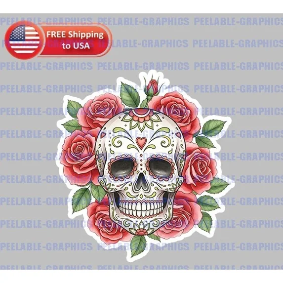 DOPASTICKER Sugar Skull Dia De Los Muertos Sticker Horror K Sticker ...