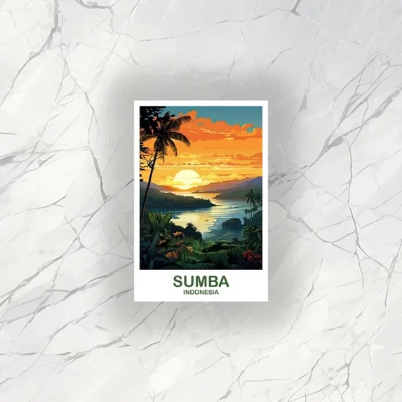 DOPASTICKER Sumba Travel Sticker Bali Indonesia Skyline Art With ...