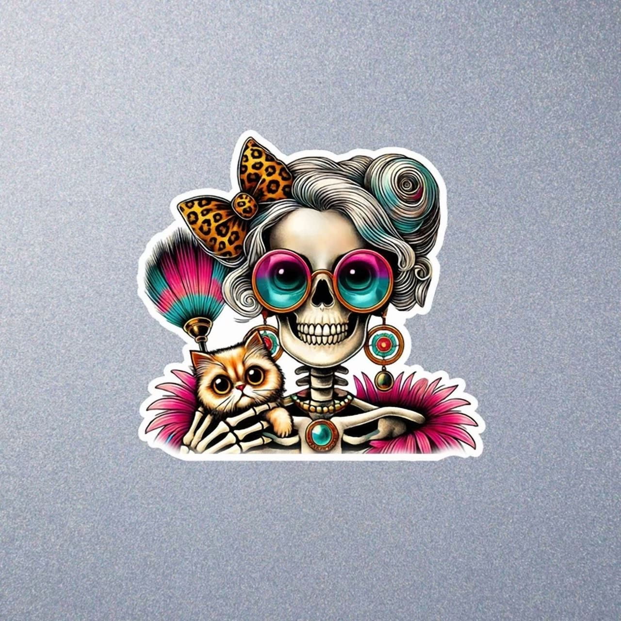 DOPASTICKER Summer Skeleton Car Sticker Decal, Water Bottle, Laptop ...