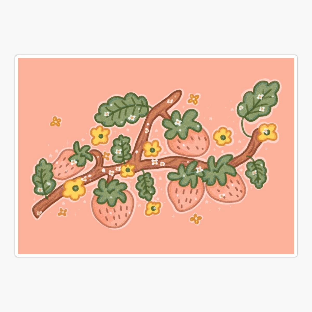 DOPASTICKER Summer Strawberries Sticker, Phone Sticker Car Stickers ...