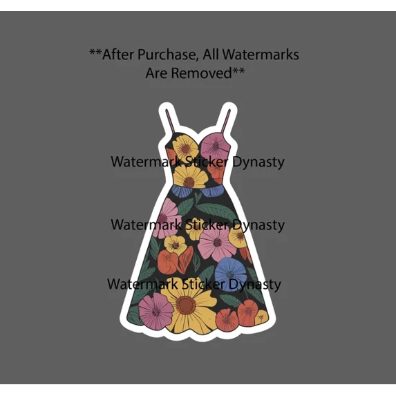 DOPASTICKER Sun Dress Sticker Floral Flower Summer Season Sticker Phone ...