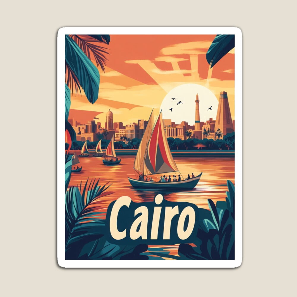 DOPASTICKER As The Sun Sets Over Cairo, Traditional Dhows Glide ...