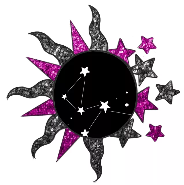 DOPASTICKER Sun Sticker Pink Purple Black Stars Space Galaxy Celestial ...