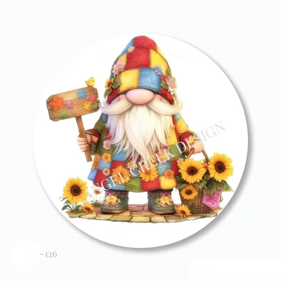 DOPASTICKER Sunflower Patchwork Garden Gnome Scrapbook Stickers Phone ...