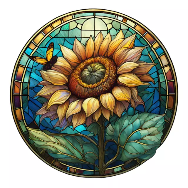 DOPASTICKER Sunflower Sticker Colorful Mosaic Rainbow Vivid Rainbow ...