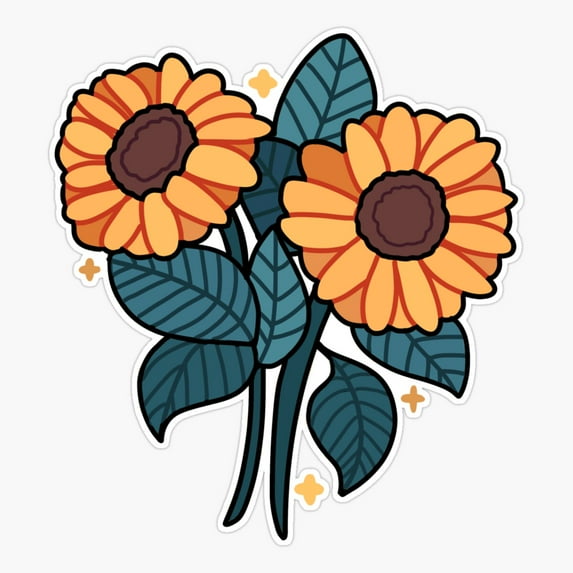 DOPASTICKER Sunflower Sticker, Phone Sticker Water Bottle Sticker Car ...
