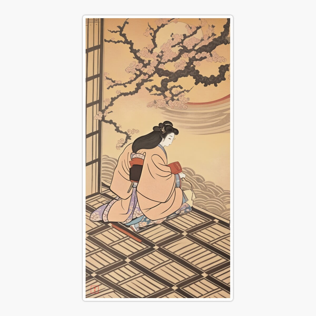 DOPASTICKER Sunrise: A Geisha'S Silent Reflection Sticker, Phone ...