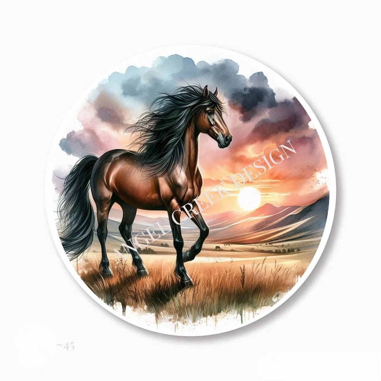 DOPASTICKER Sunrise Bay Stallion Horse Scrapbook Stickers Horse Phone ...