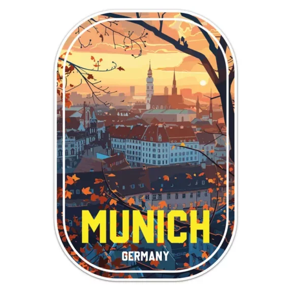 DOPASTICKER Sunrise Germany Munich City Sticker Decal Phone Decal Water ...
