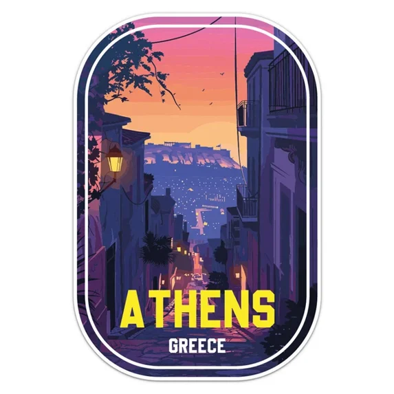 DOPASTICKER Sunrise Greece Athens City Sticker Decal Phone Decal Water ...