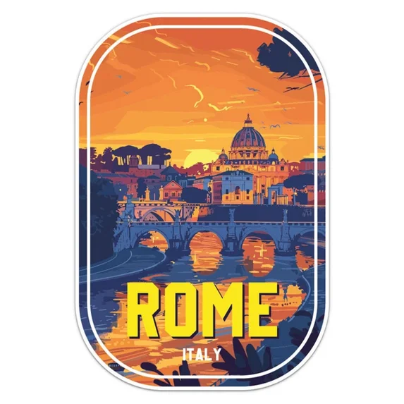 DOPASTICKER Sunrise Italy Rome City Sticker Decal Phone Decal Water ...