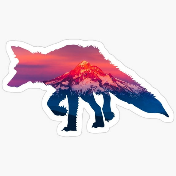 DOPASTICKER Sunset Fox Sticker Phone Sticker, Latop Sticker, Lover Gift ...