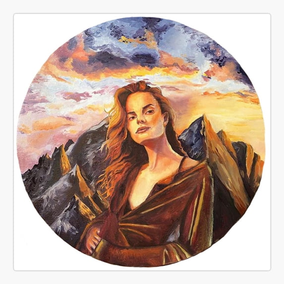 DOPASTICKER Sunset Oil Painting Sticker, Phone Sticker Car Stickers ...