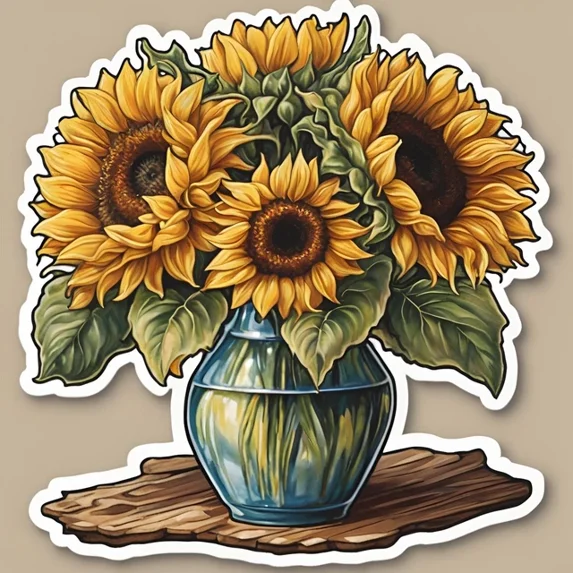 DOPASTICKER Suowers In A Vase Sticker Phone Decal Water Bottle Stickers ...