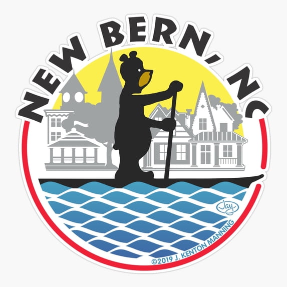 DOPASTICKER Sup Bear-Round-New Bern, Nc Sticker, Phone Sticker Car ...