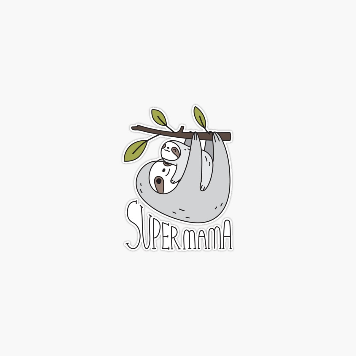 DOPASTICKER Super Mama Mom And Baby Sloth Sticker, Phone Sticker Car ...