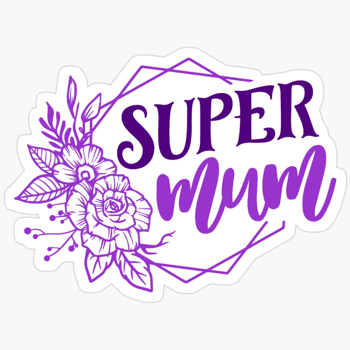 DOPASTICKER Super Mum, Mothers Day Sticker Waterproof Sticker For Water ...