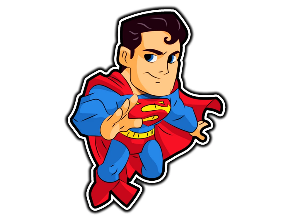 DOPASTICKER Superman Chibi Sticker Decal Phone Decal Water Bottle ...