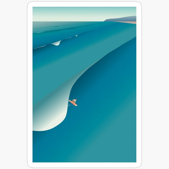 DOPASTICKER Surf Aerial View Sticker Waterproof Sticker For Water Bottles, Laptops, Notebooks ...