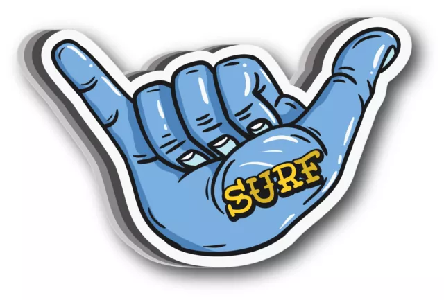 DOPASTICKER Surf Hang Loose Ten Shaka Sticker Phone Decal Water Bottle ...