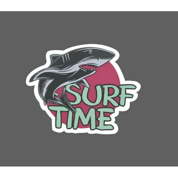 DOPASTICKER Surf Time Stickerhark Ocean Beach Surfing Waves Sticker ...