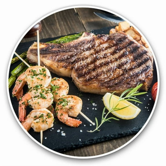 DOPASTICKER Surf & Turf Steak Food Chef Cool Gift Decorative Laptop ...