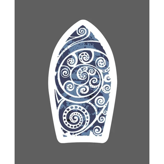 DOPASTICKER Surfboard Sticker Blue Waves Surfing Ocean Beach Tropical ...