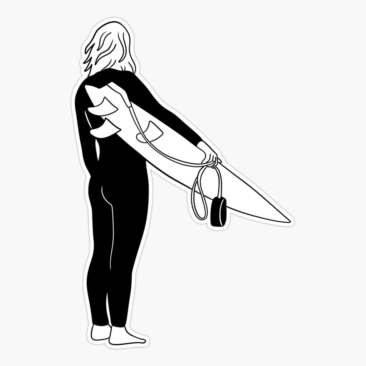 DOPASTICKER Surfer Girl France Sticker, Phone Sticker Car Stickers ...