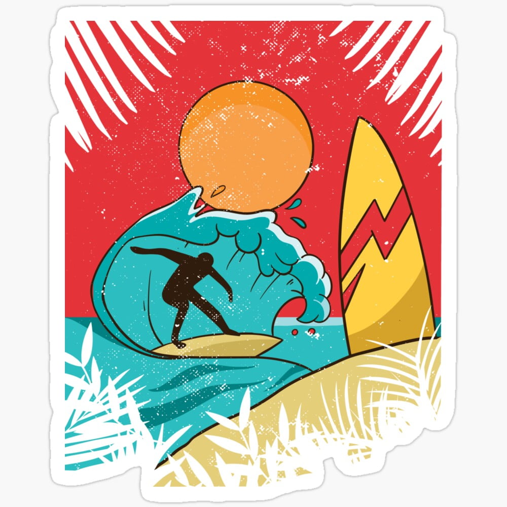 DOPASTICKER Surfer Surfing The Big Waves Sticker, Decorate Laptops ...