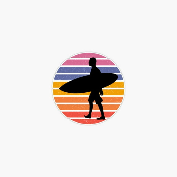 DOPASTICKER Surfer Surfing Retro Sunset Silhouette Sticker, Phone ...