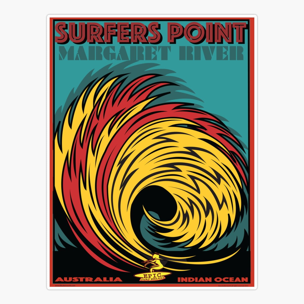 DOPASTICKER Surfers Point Margaret River Australia Sticker, Phone ...