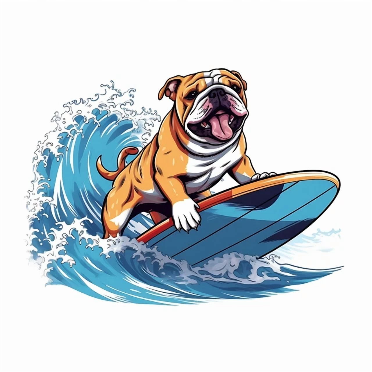 DOPASTICKER Surfing Dog Car Sticker Dogs Sticker Phone Sticker, Latop ...