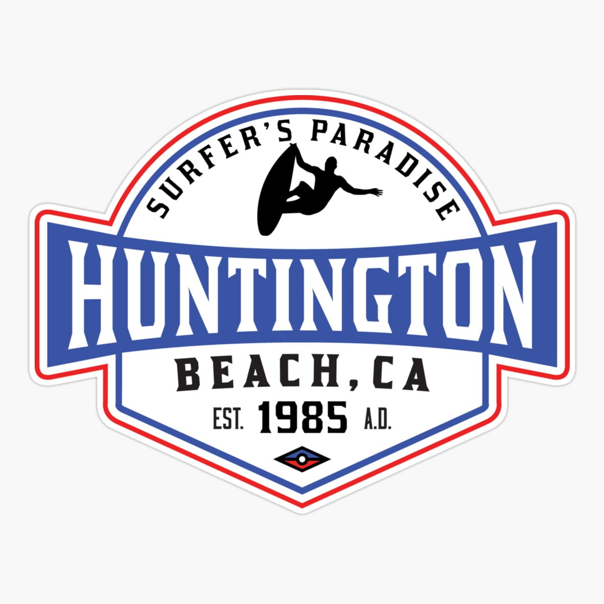 DOPASTICKER Surfing Huntington Beach California Surf Surfer Surfboard ...