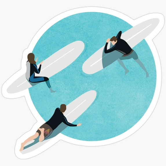 DOPASTICKER Surfing Poster Glossy Sticker Waterproof Sticker For Water Bottles, Laptops ...