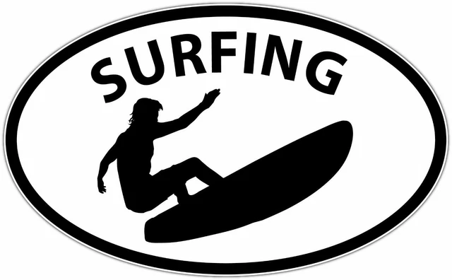 DOPASTICKER Surfing Sport Oval Car Window Sticker Decal Phone Decal ...